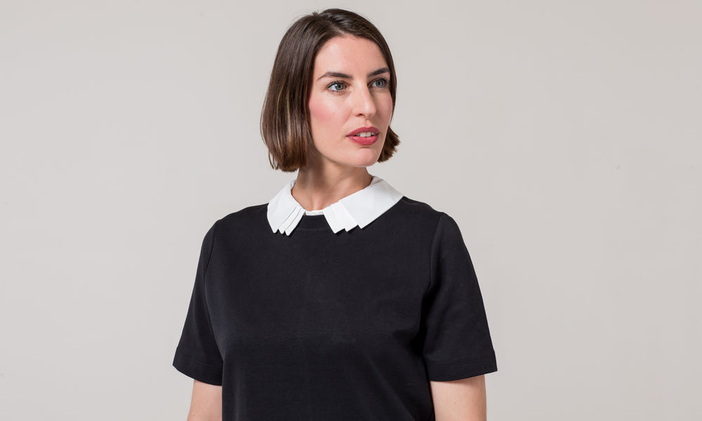 WHITE FAUX COLLAR SHIRT
