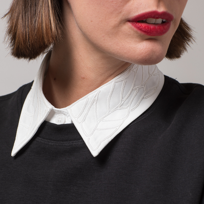 MODERN SHIRT EMBROIDERED COLLAR
